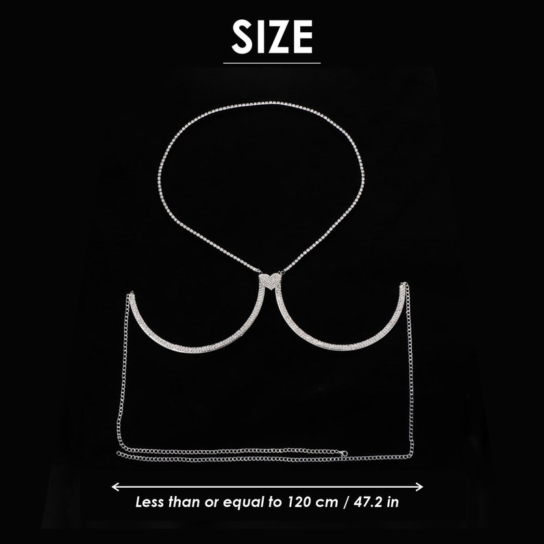 Heart Bracket, Bra Chain, Chest Bracket Bra, Chest Jewelry, Rhinestone ...