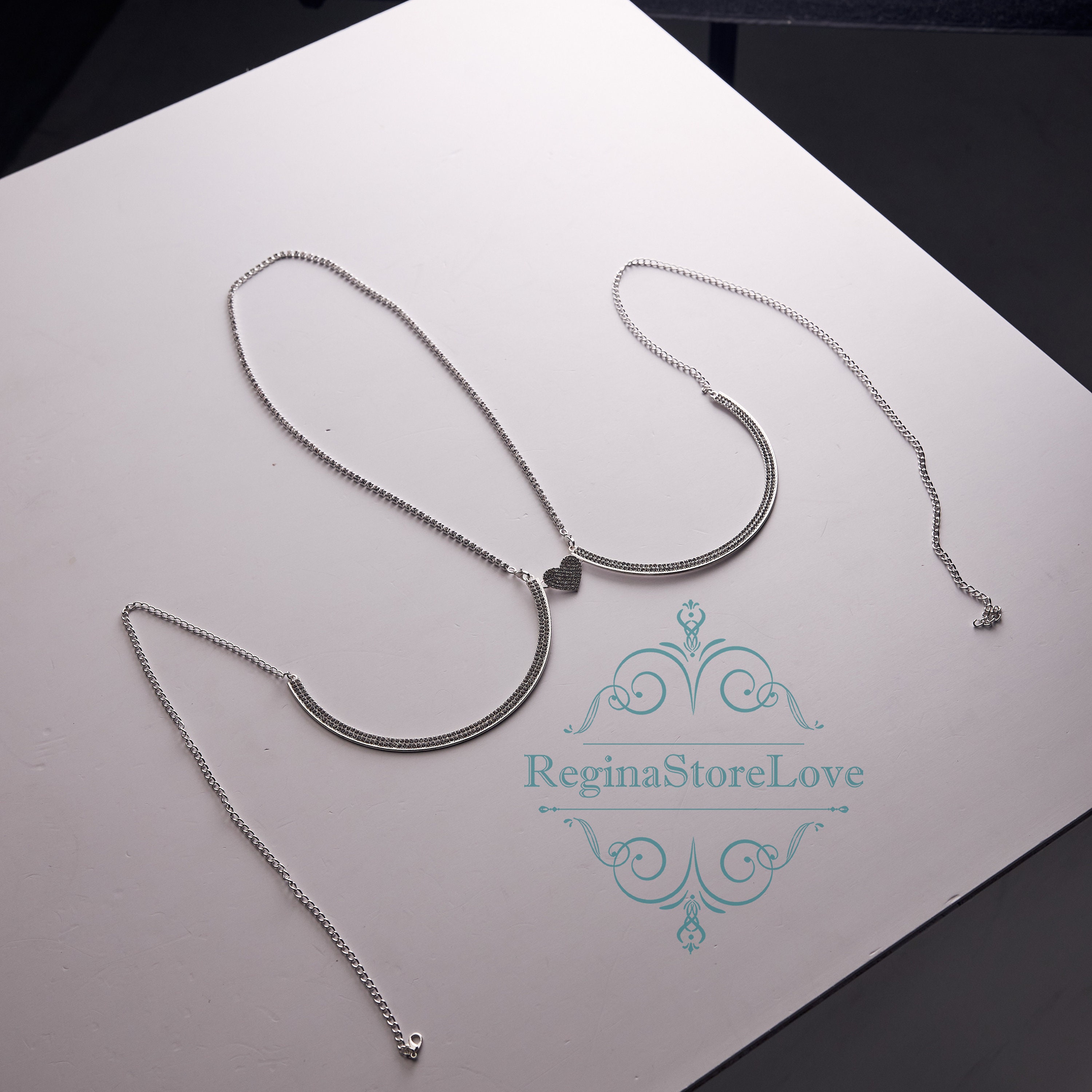 Heart Bracket, Bra Chain, Chest Bracket Bra, Chest Jewelry, Rhinestone ...