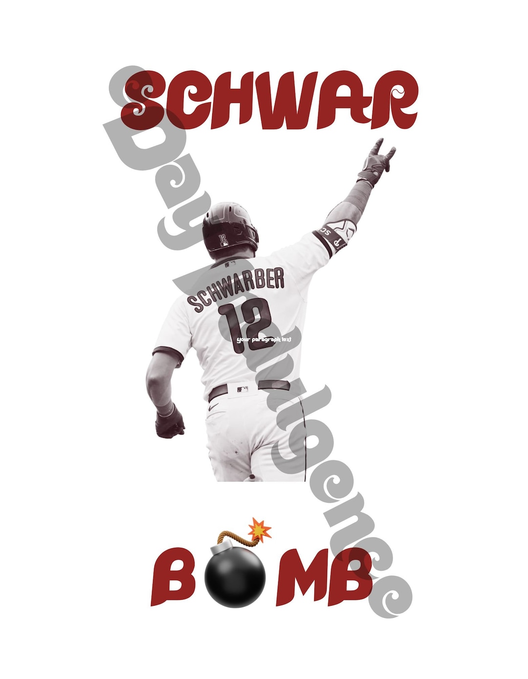 Phillies Kyle Schwarbomb Schwarber Digital Download Printable Art ...