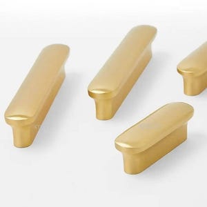 Matte Gold Pull Knob Furniture Door Knobs Solid Brass Cabinet Knobs ...