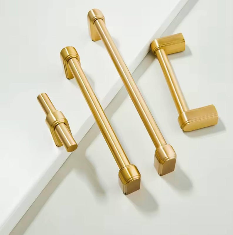 Modern Metal Long Door Handles Brass Metal Bar Pulls Knobs Modern ...