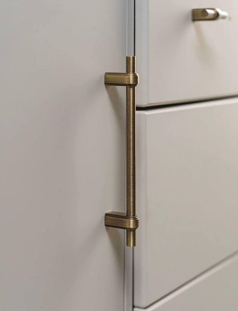 Bronze Metal Long Door Handles Large Metal Bar Pulls Knobs Modern ...