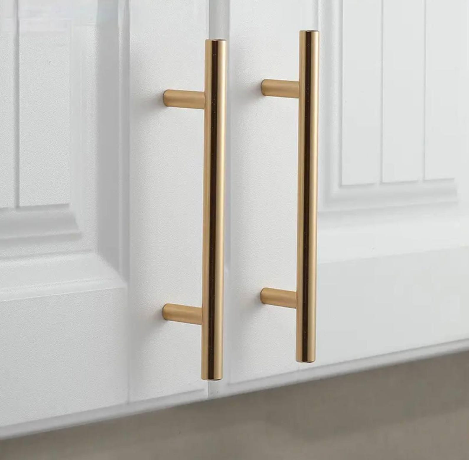 Gold Brass Cabinet Long Pulls Cabinet Handles Cabinet Knobs Drawer ...