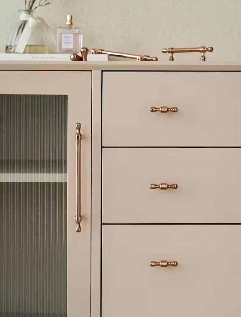 Rose Gold Long Cabinet Pulls Large Kitchen Handle Drawer Pulls Drawer ...