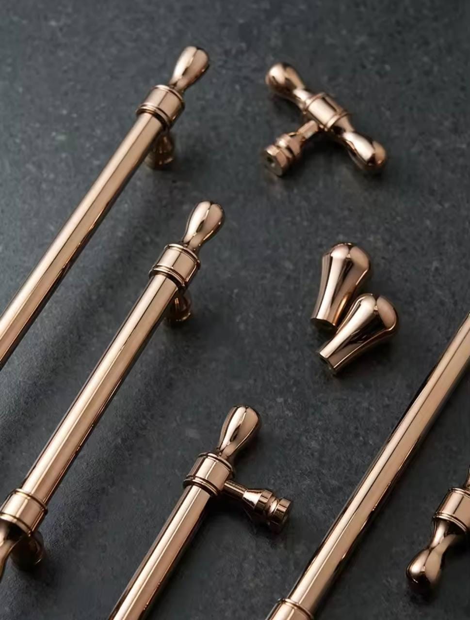 Modern Rose Gold Cabinet Handles Kitchen Knob Pull Wardrobe Furniture ...