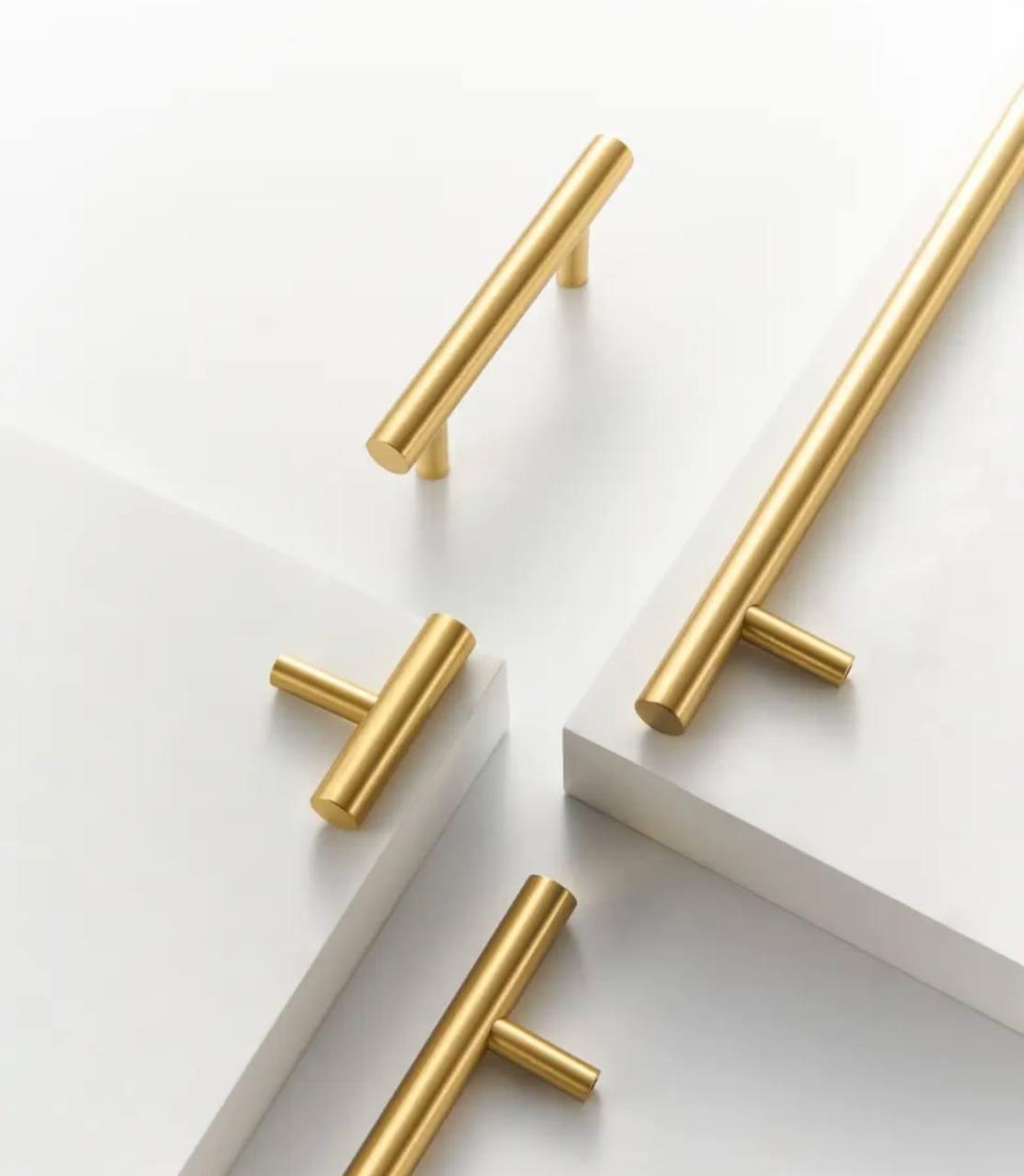 Gold Brass Cabinet Long Pulls Cabinet Handles Cabinet Knobs Drawer ...