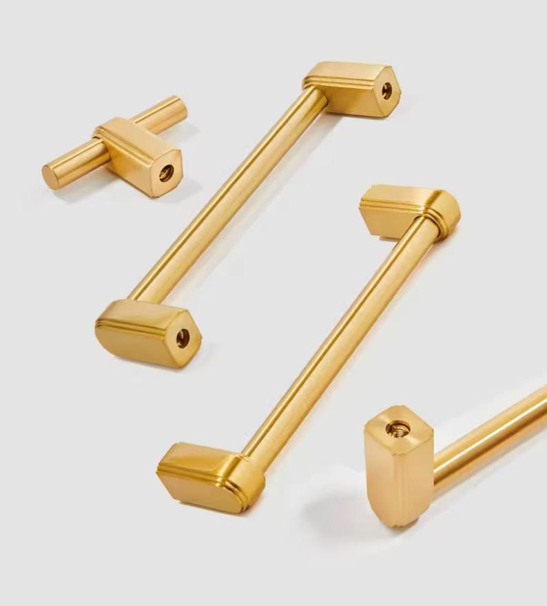 Modern Metal Long Door Handles Brass Metal Bar Pulls Knobs Modern ...