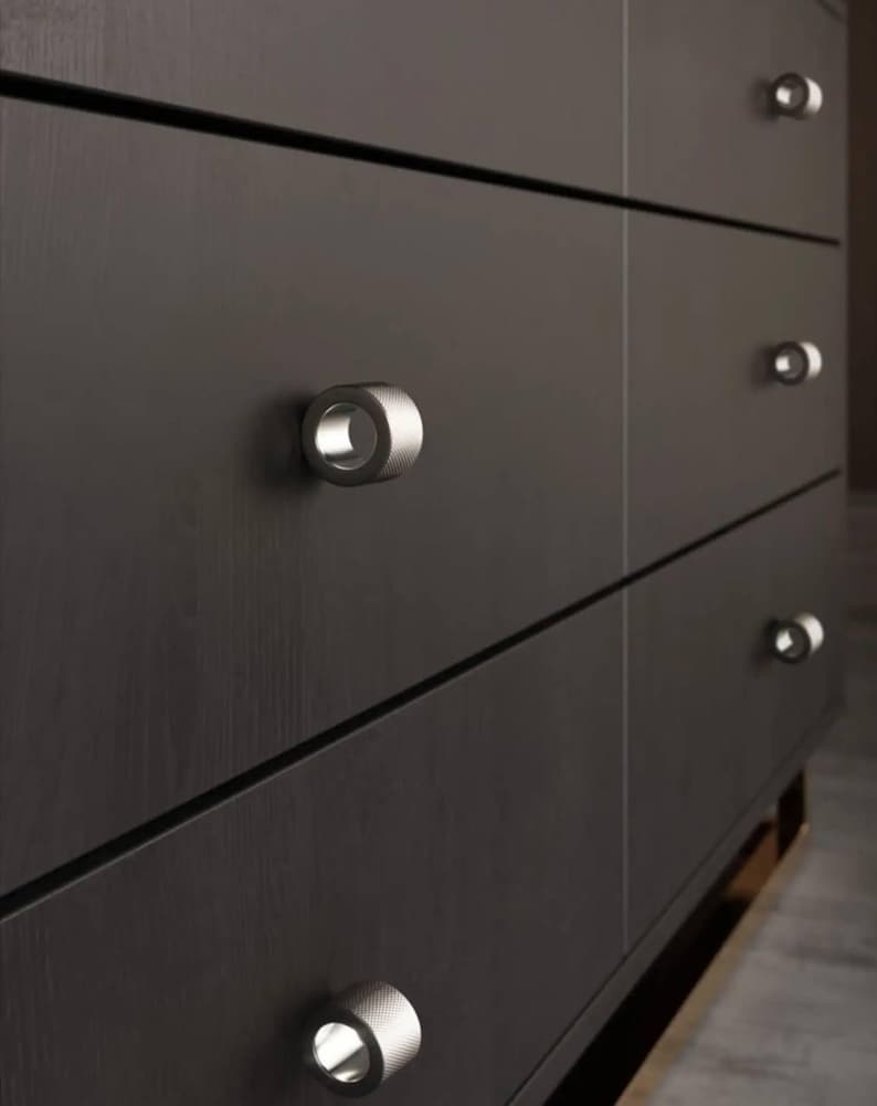 Modern Nickel Round Brass Cabinet Pulls, Cabinet Door Handles, Drawer ...