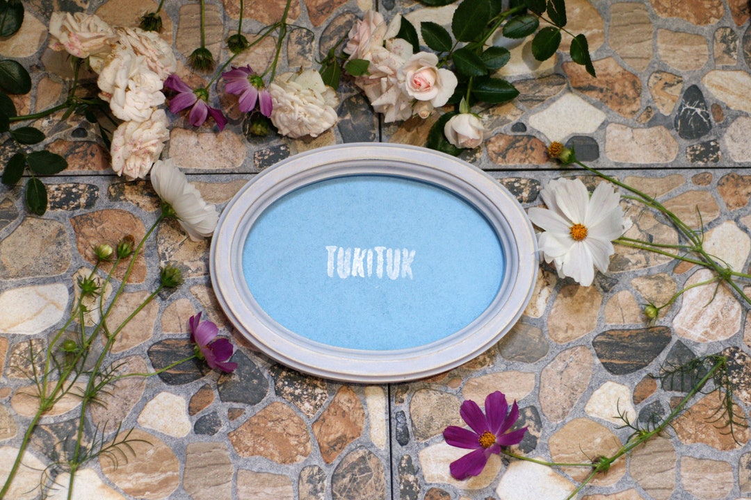 Oval Picture Frame, Oval Photo Frame, White Wooden Frame, Vanity Wood ...