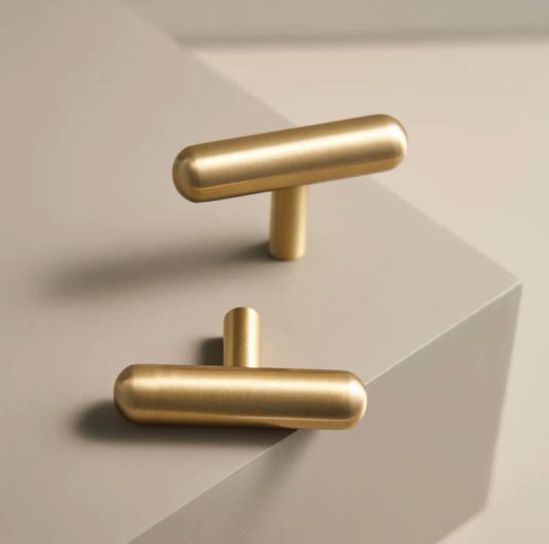 Gold Brass Cabinet Knob Furniture Kitchen Pull Knob Cabinet Handle ...