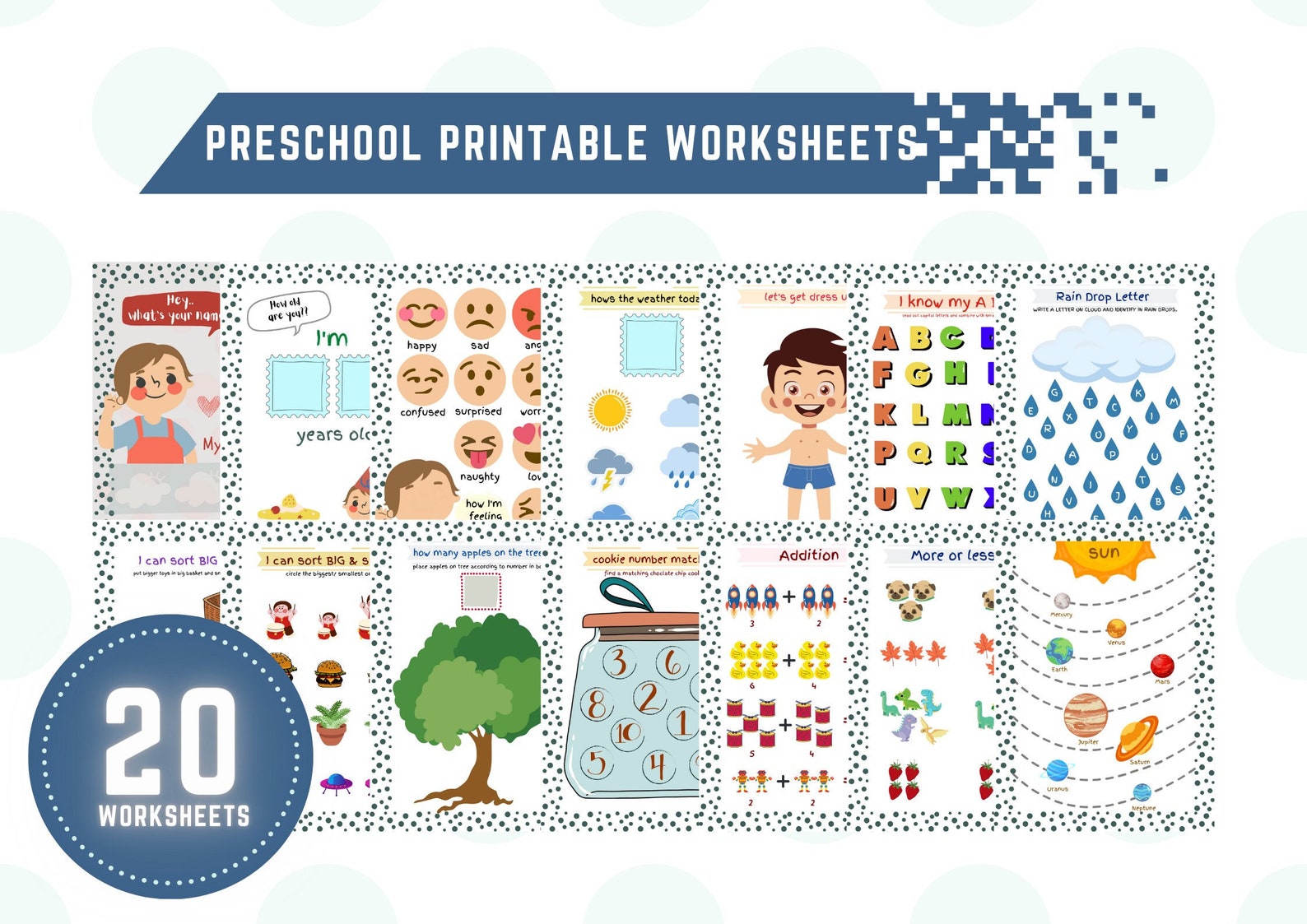 Toddler Preschool / Kindergarten Printable Activity Worksheet - Etsy