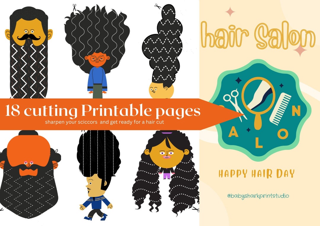 Hair Cut Scissor Skills Activities. Printable Fine Motor Activity ...