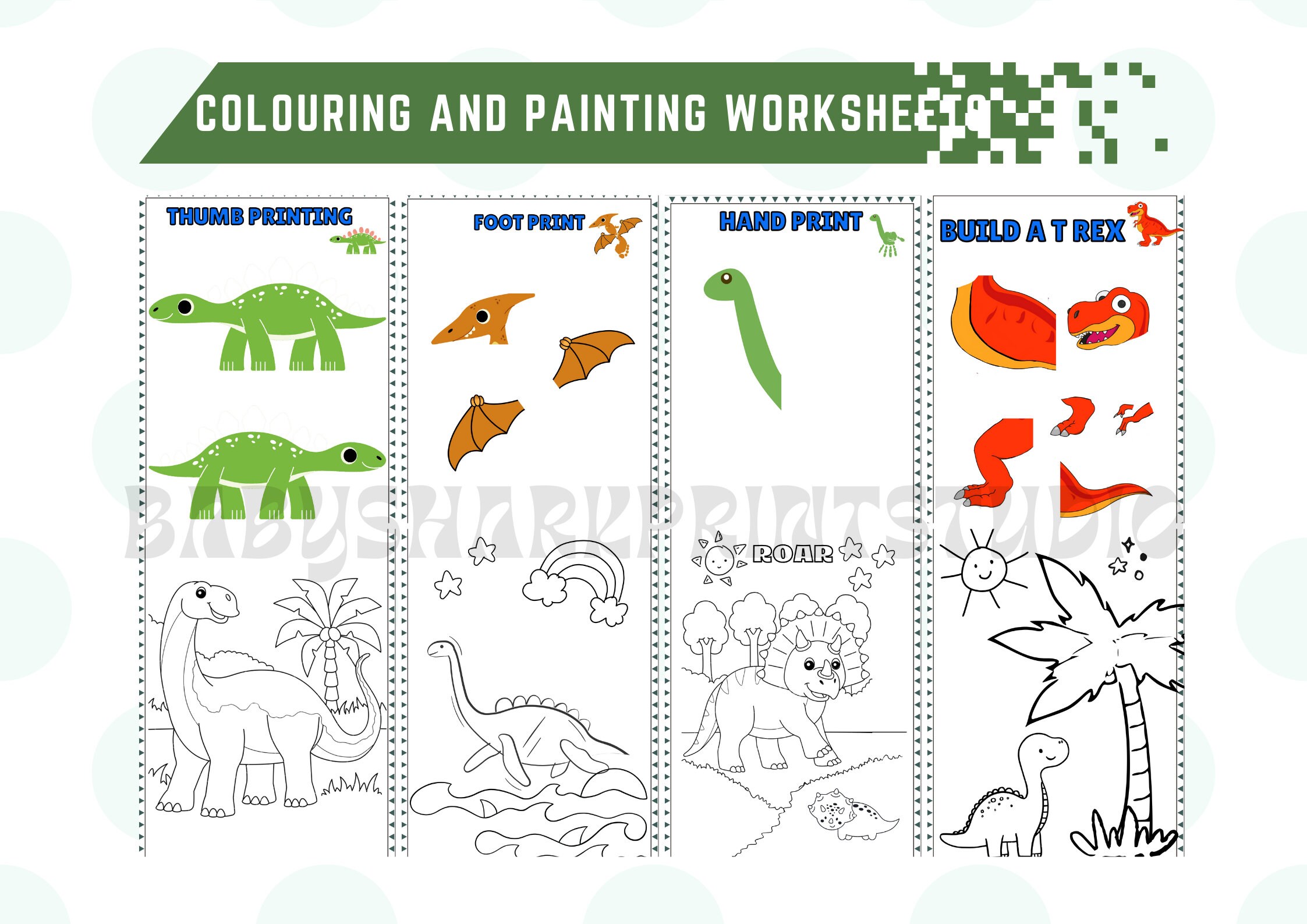 Dinosaur Printable Worksheets for Preschool/toddlers - Etsy