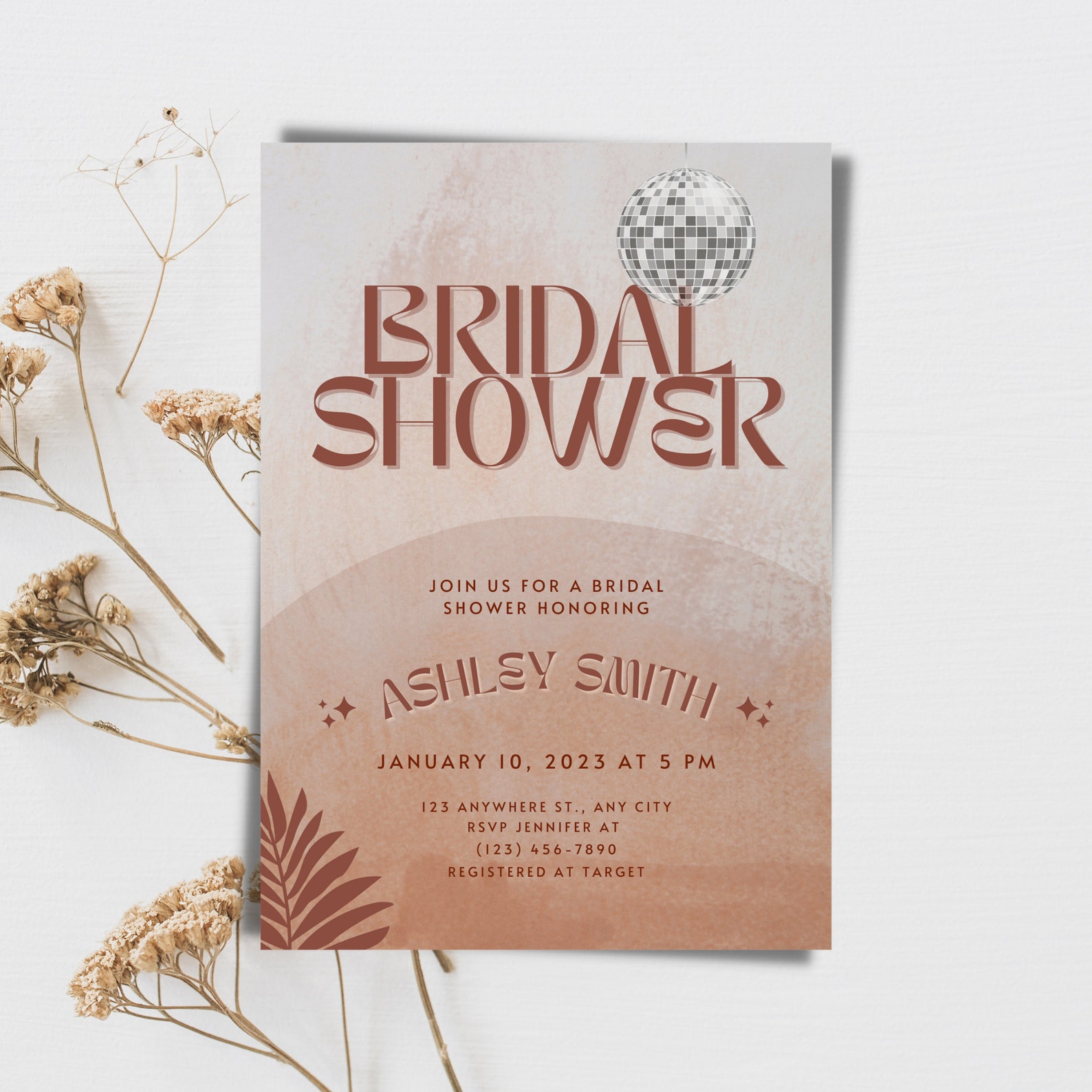 Boho Disco Bridal Shower Invite | 70s Bridal Shower | Bohemian Disco ...