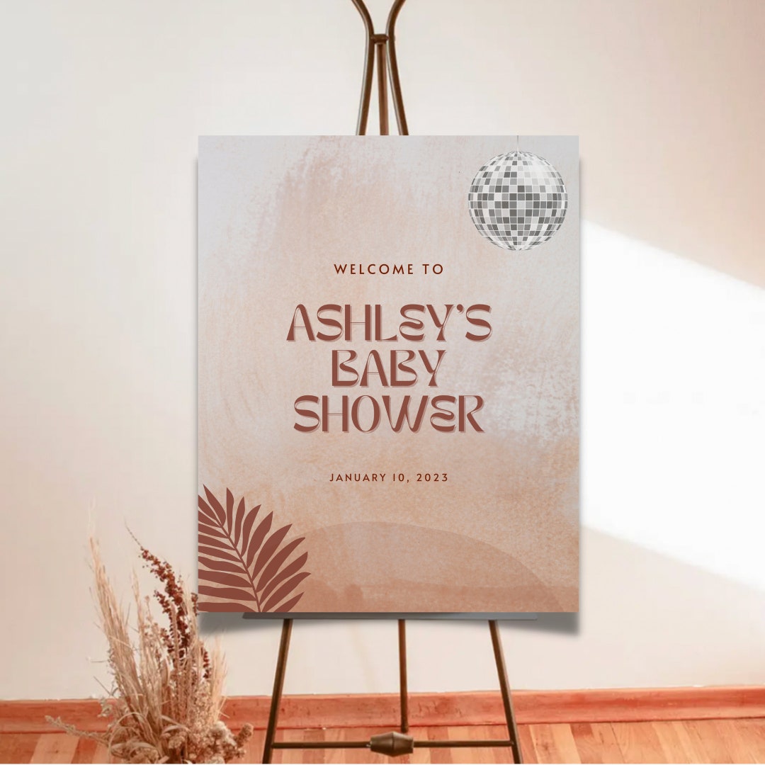 Boho Disco Welcome Sign Baby Shower | 70s Baby Shower | Bohemian Disco ...