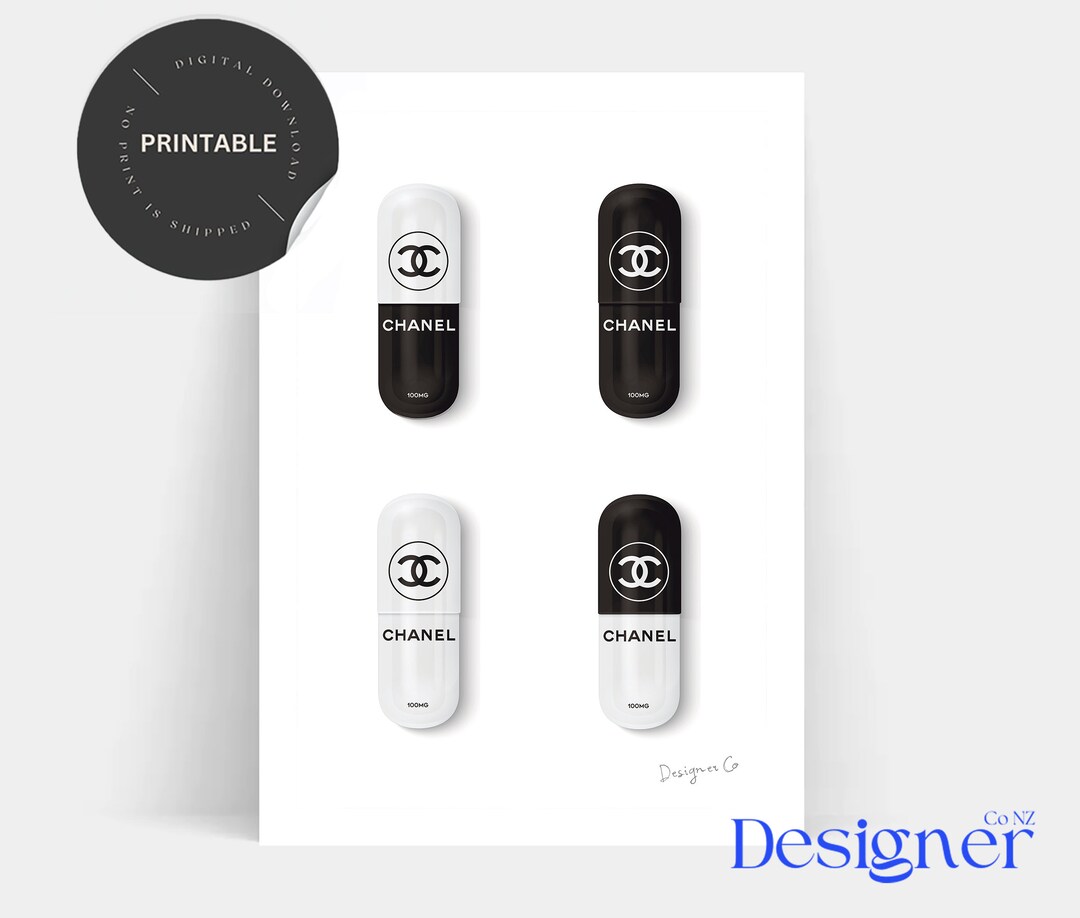 Chanel Black and White Fashion Print Fashionable Poster Printable Wall ...