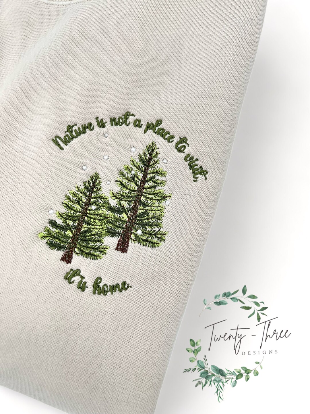 Embroidered Winter Trees, Embroidered Trees, Christmas Trees, Christmas ...