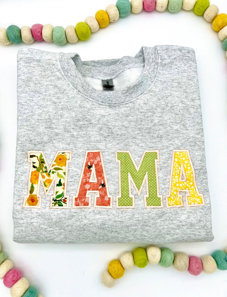 Embroidered Mama Sweatshirt, Mom Sweatshirt, Mama Crewneck ...