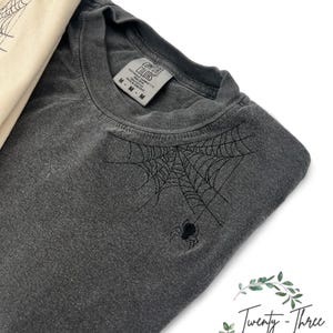 Embroidered Spider T- Shirt, Halloween Tshirt, Spooky Season, Spider ...