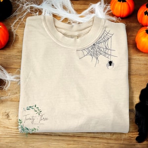Embroidered Spider T- Shirt, Halloween Tshirt, Spooky Season, Spider ...