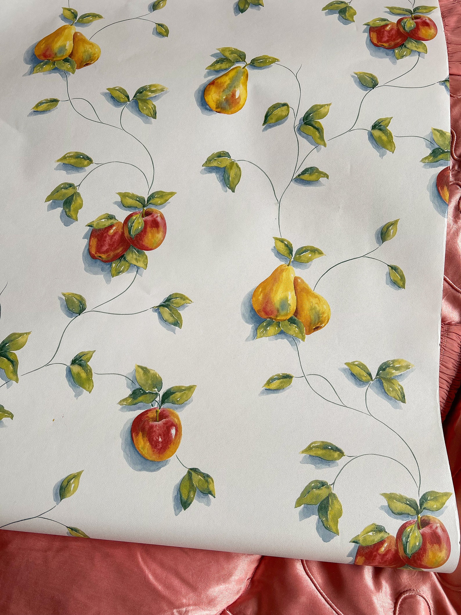 Vintage Fruit Pattern Kitchen Wallpaper Roll. 1990s Vintage Cottage ...