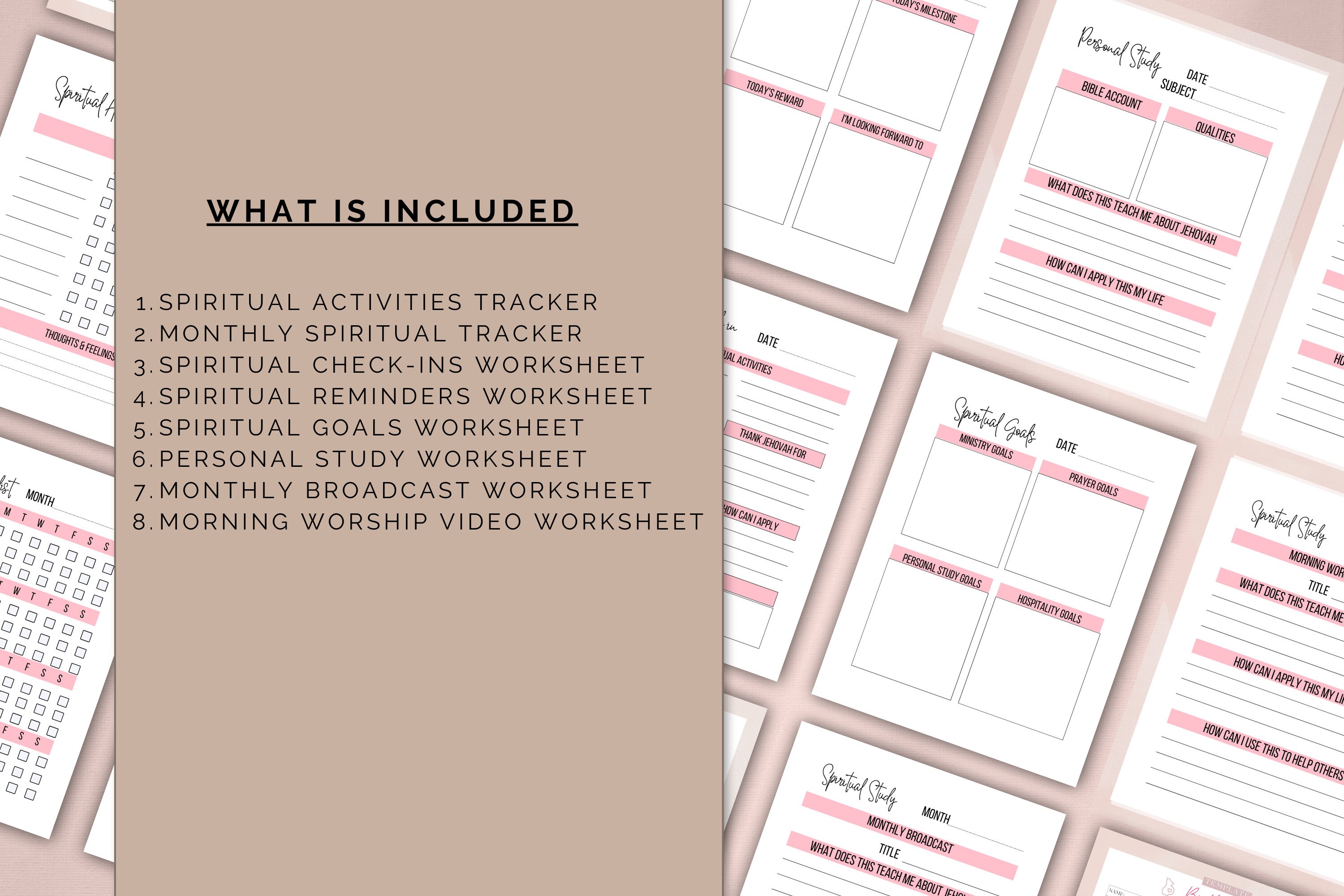 JW Spiritual Worksheets JW Personal Study Journal Jw Bible - Etsy
