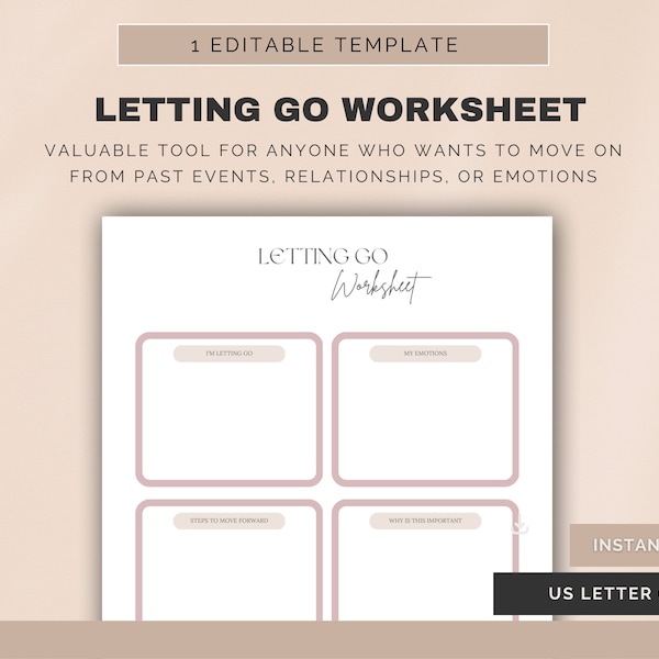 Letting Go Worksheet - Etsy
