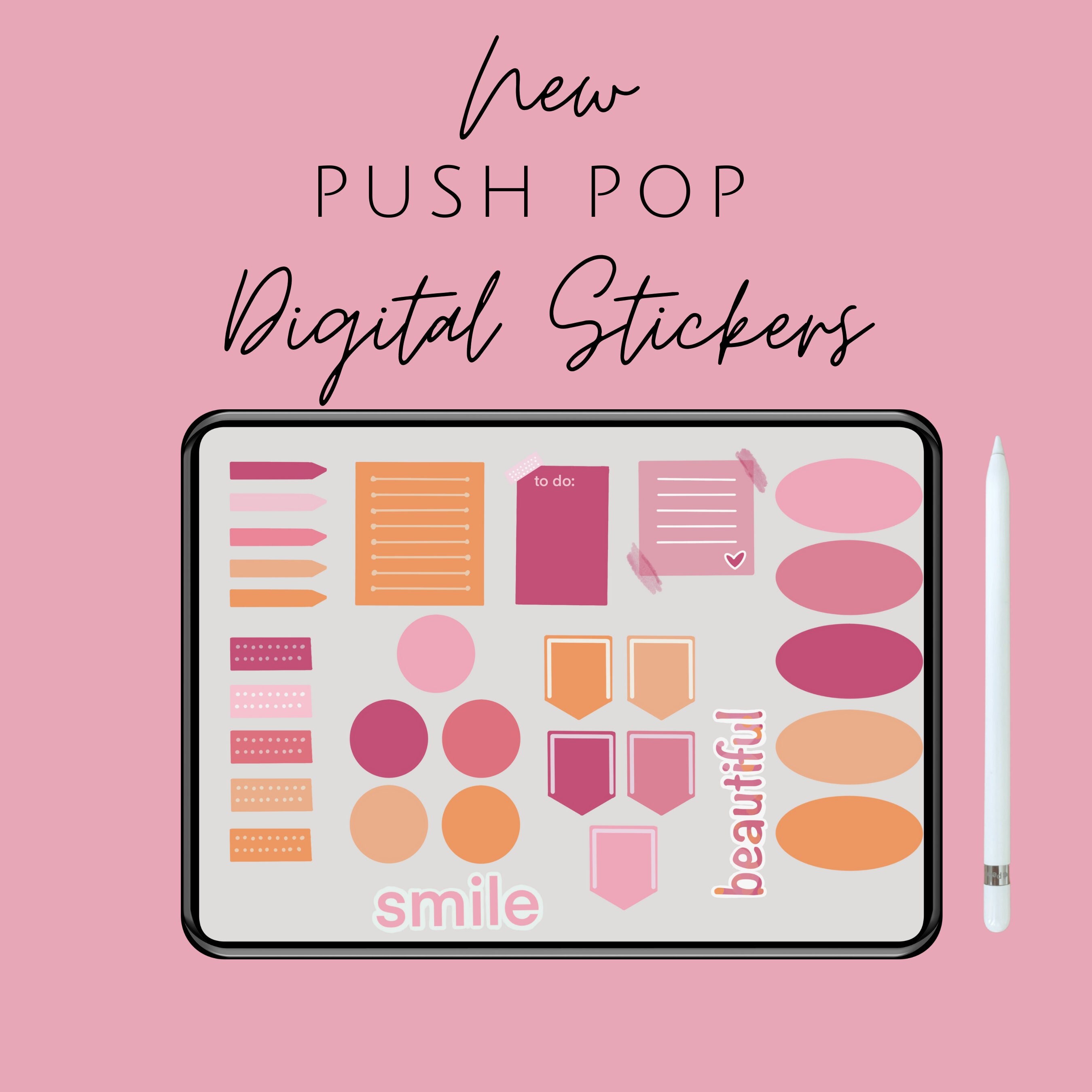 Aesthetic DIGITAL Stickers, Digital Quote Stickers, PUSH POP Goodnotes ...