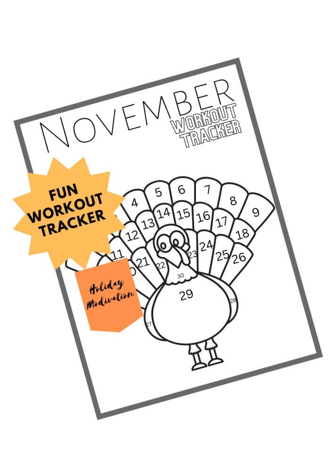 November Workout Color Sheet - Etsy