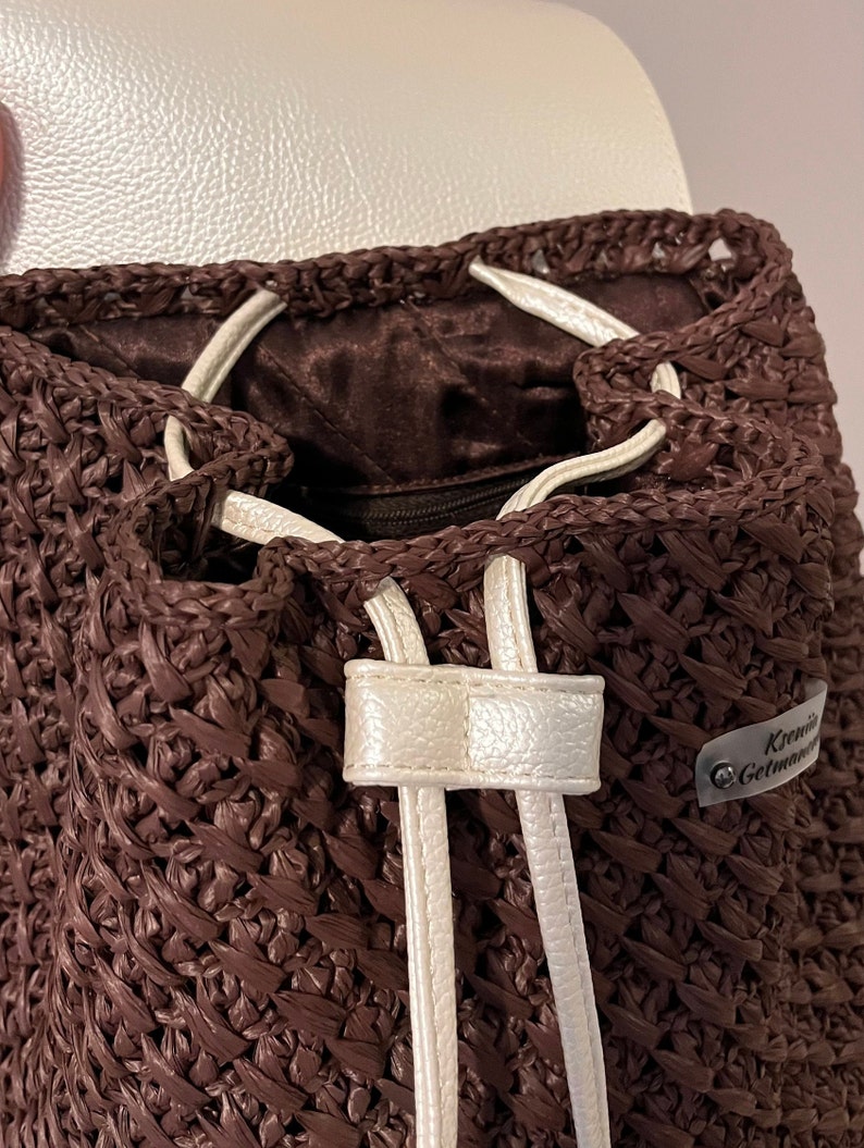 Knitted Backpack of Raffia, Raffia Bag, Bag Raffia - Etsy