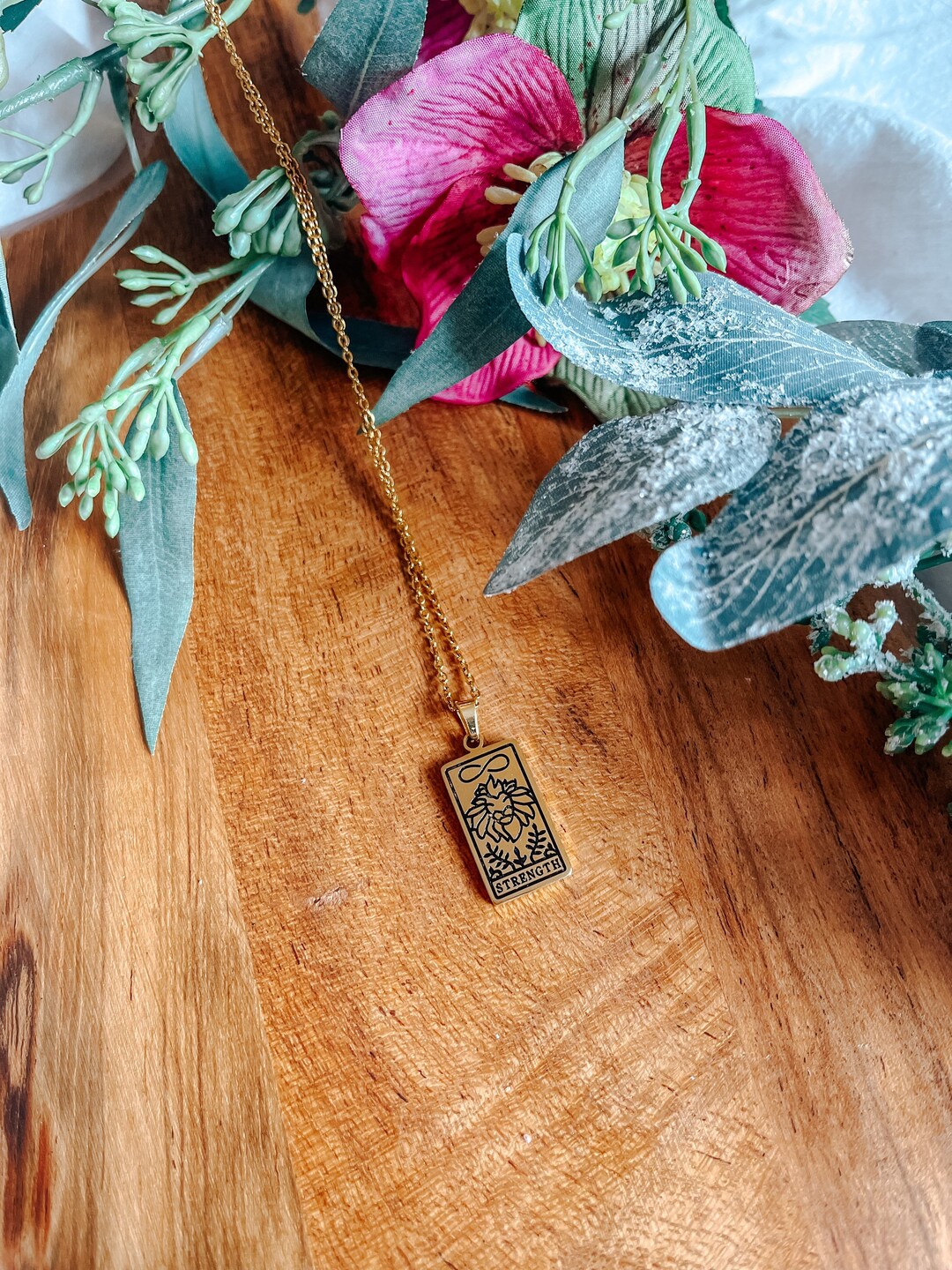 Strength Tarot Card Necklace Zodiac Jewellery Amulets - Etsy