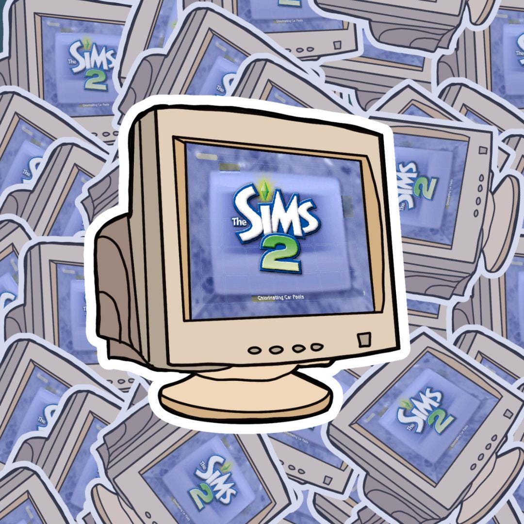 Sims 2 Retro Gamer Sticker, Sims 4, Sims 2, the Sims, Plumbob, Gift for ...