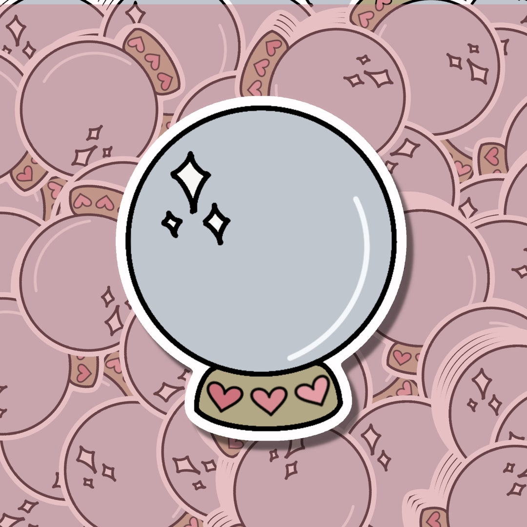 Crystal Ball Sticker, Pastel Goth, Crystal Ball, Pink Sticker, Heart ...