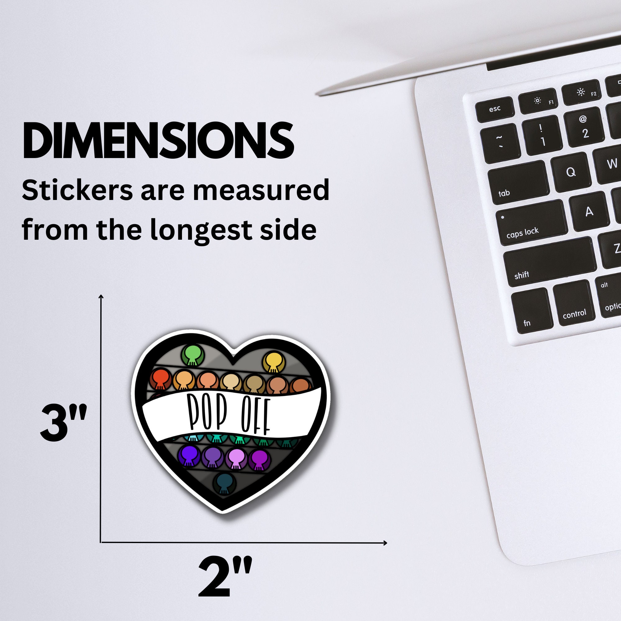 Pop off Sticker, Fidget Sticker, Mental Health Sticker, Rainbow Sticker ...