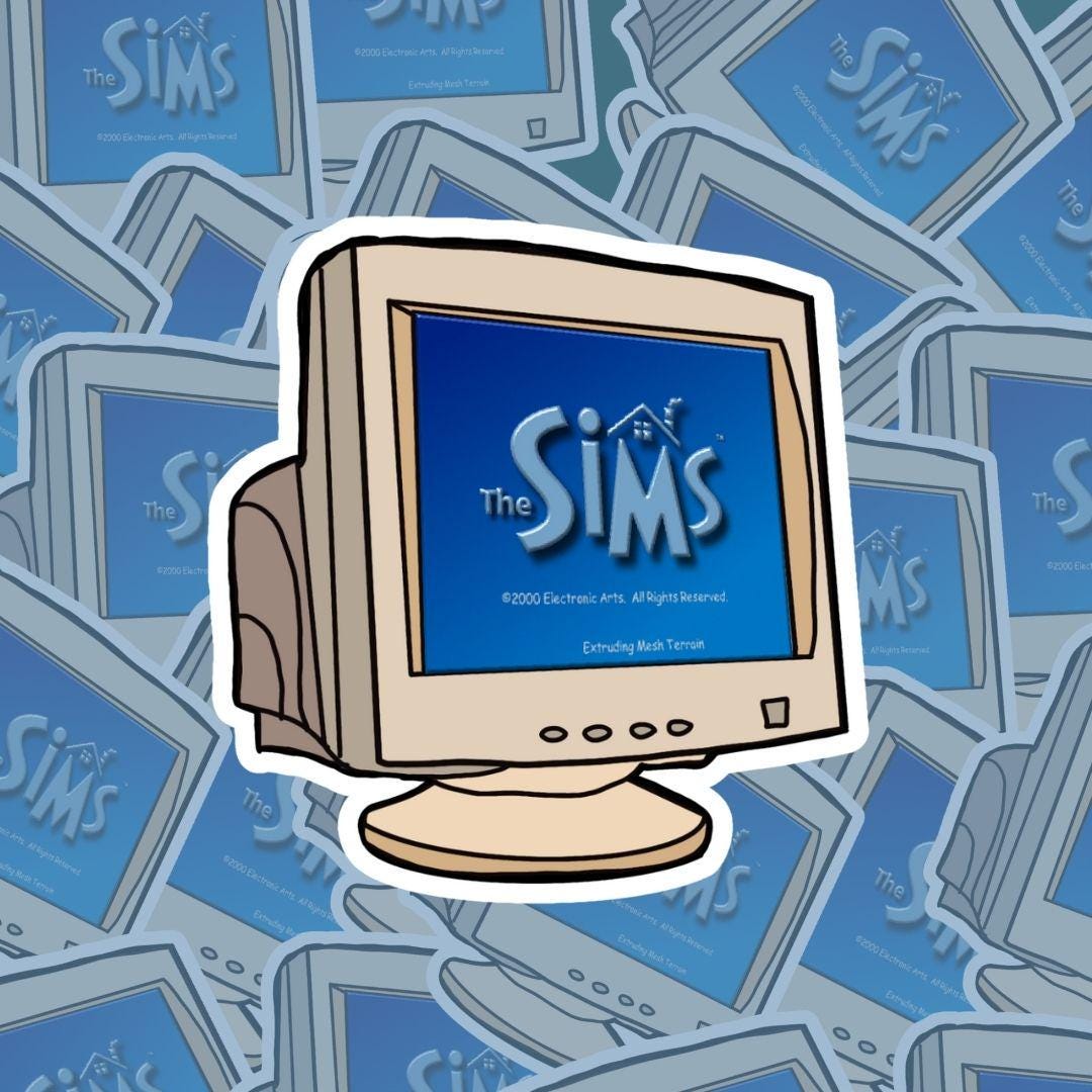 Sims Retro Gamer Sticker, Sims 4, Sims, the Sims, Plumbob, Gift for ...