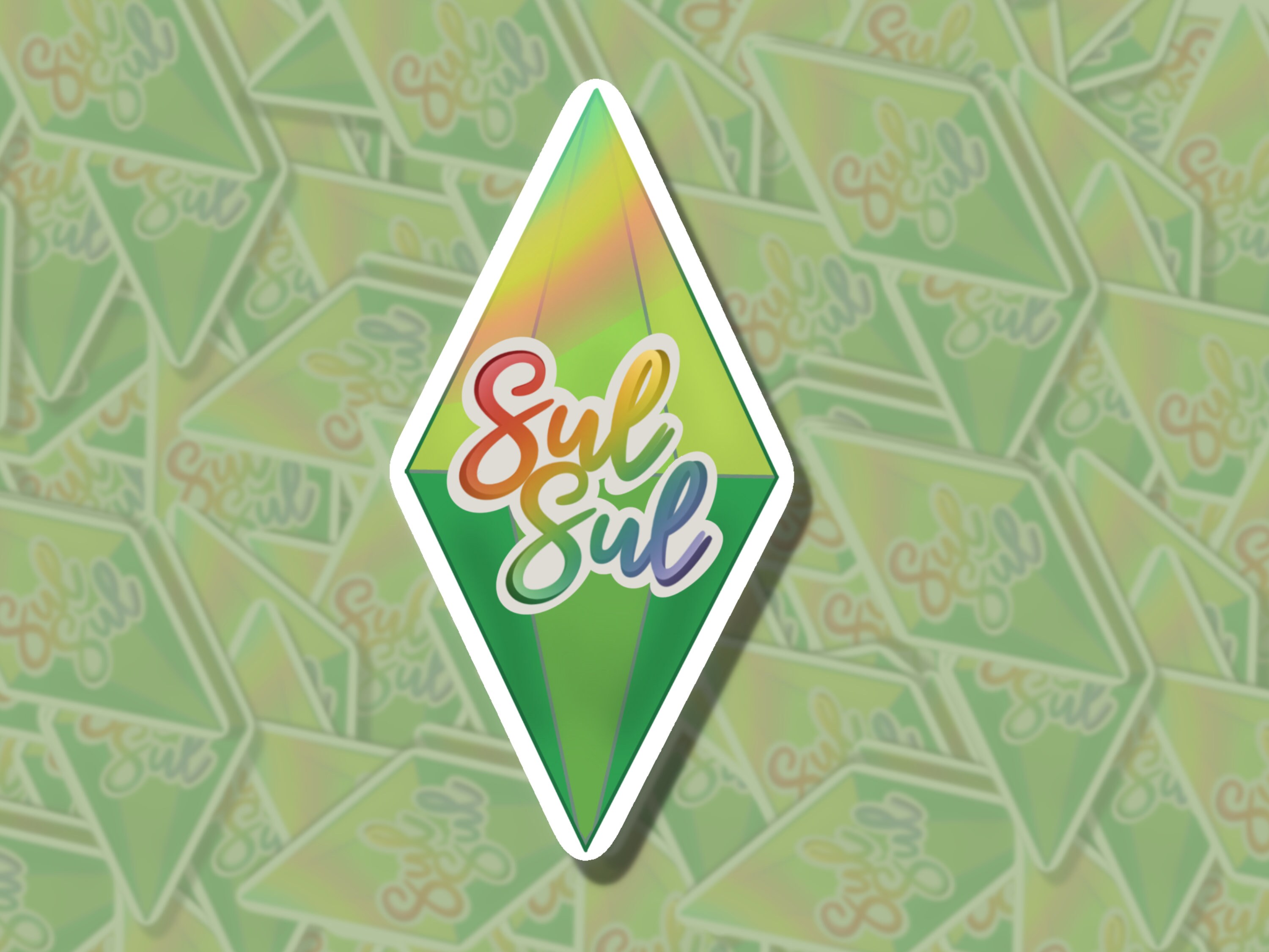 Sul Sul Plumbob Rainbow Sticker, Sims 4, Sims, the Sims, Plumbob, Gift ...