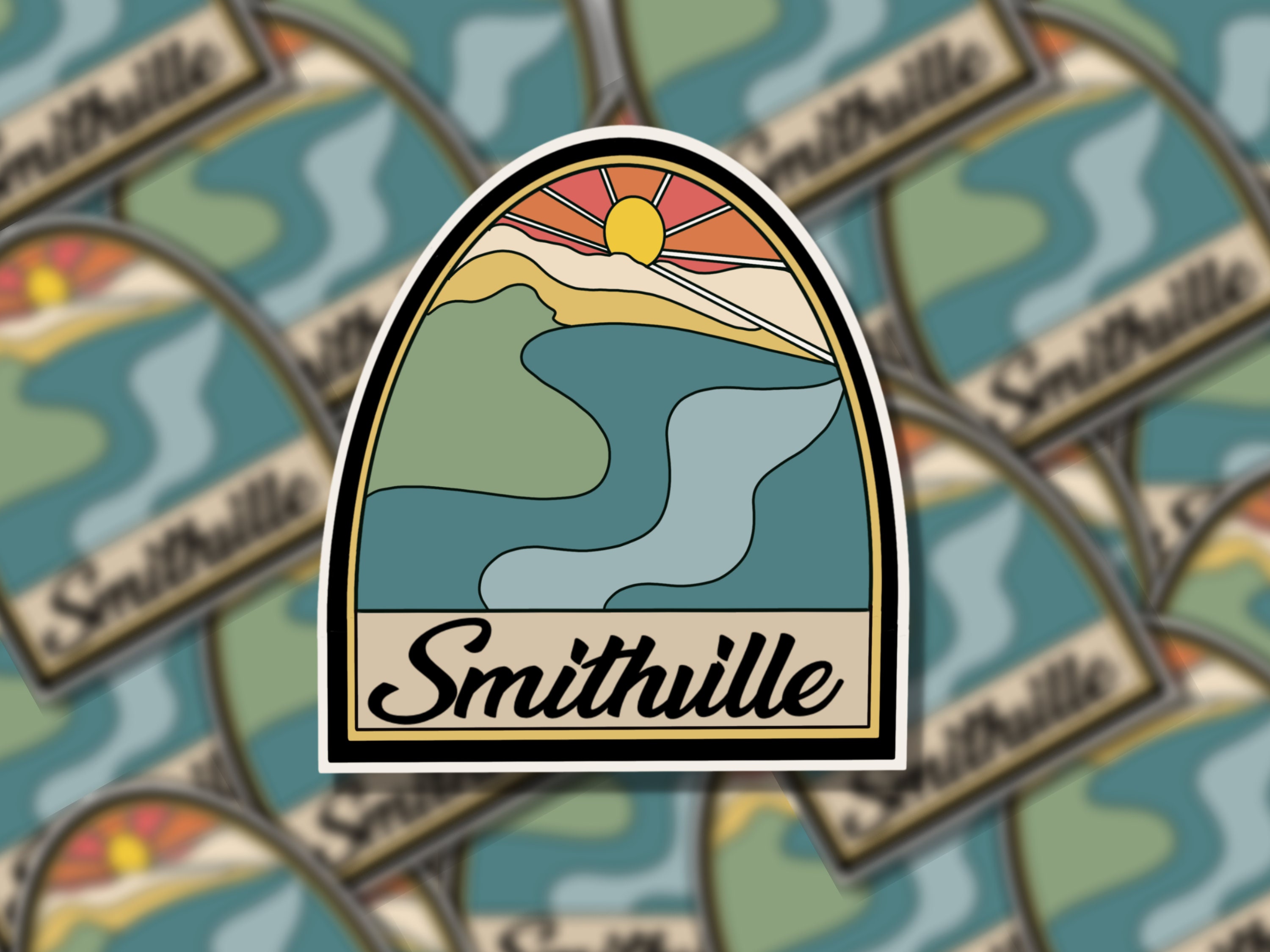 Custom Hometown Sticker Lake Town Small Town Rural Town - Etsy
