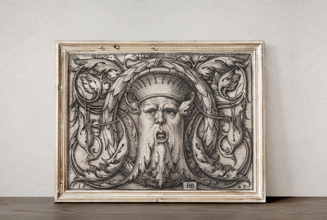 Vintage Green Man Print | Medieval Folkore Wall Art Download | Celtic ...