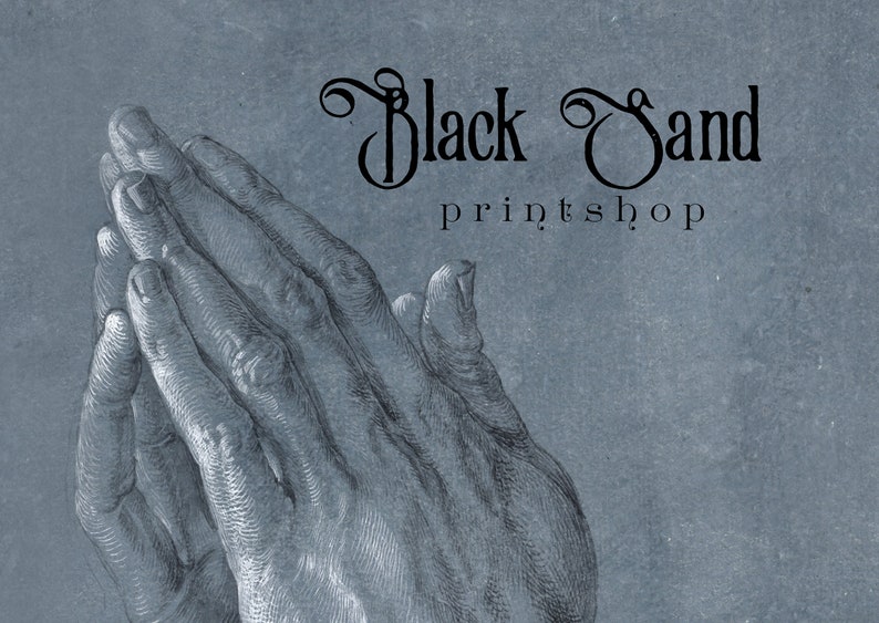 Vintage Praying Hands Drawing | Religious Wall Art Print | Gothic ...