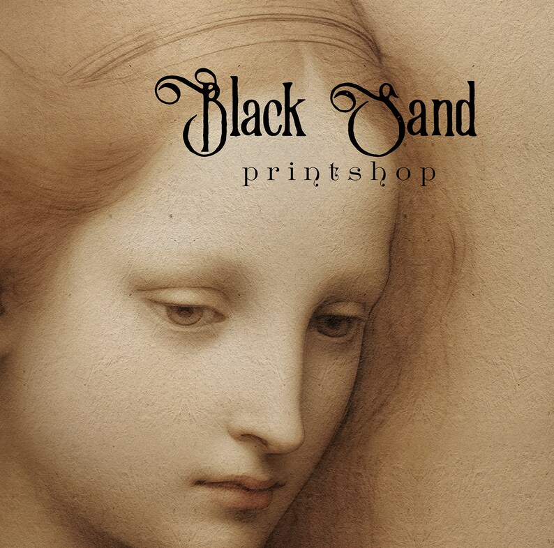 Renaissance Girl Art Print Digital Printable Classical Portrait Drawing ...