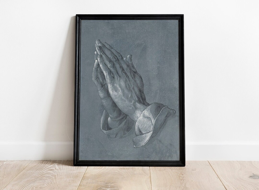Vintage Praying Hands Drawing | Religious Wall Art Print | Gothic ...
