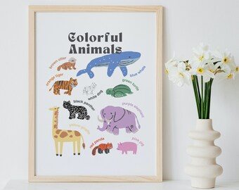 PRINTABLE My Animal Friend Poster for Kids Familiar Animals - Etsy