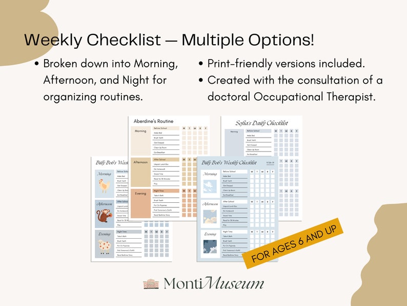 Editable Montessori Morning Checklist for Kids a Visual Schedule for ...
