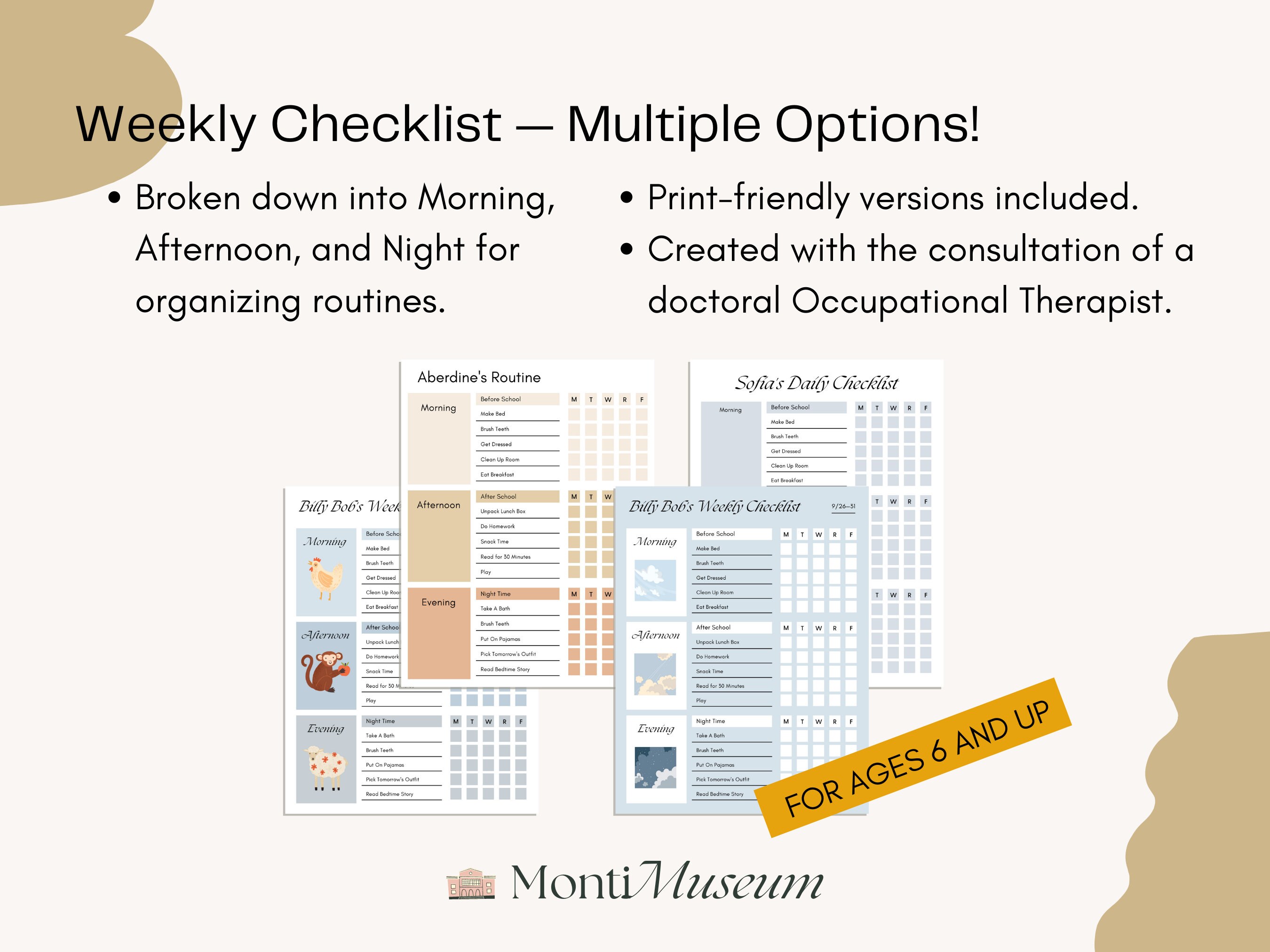 Editable Montessori Morning Checklist for Kids a Visual Schedule for ...