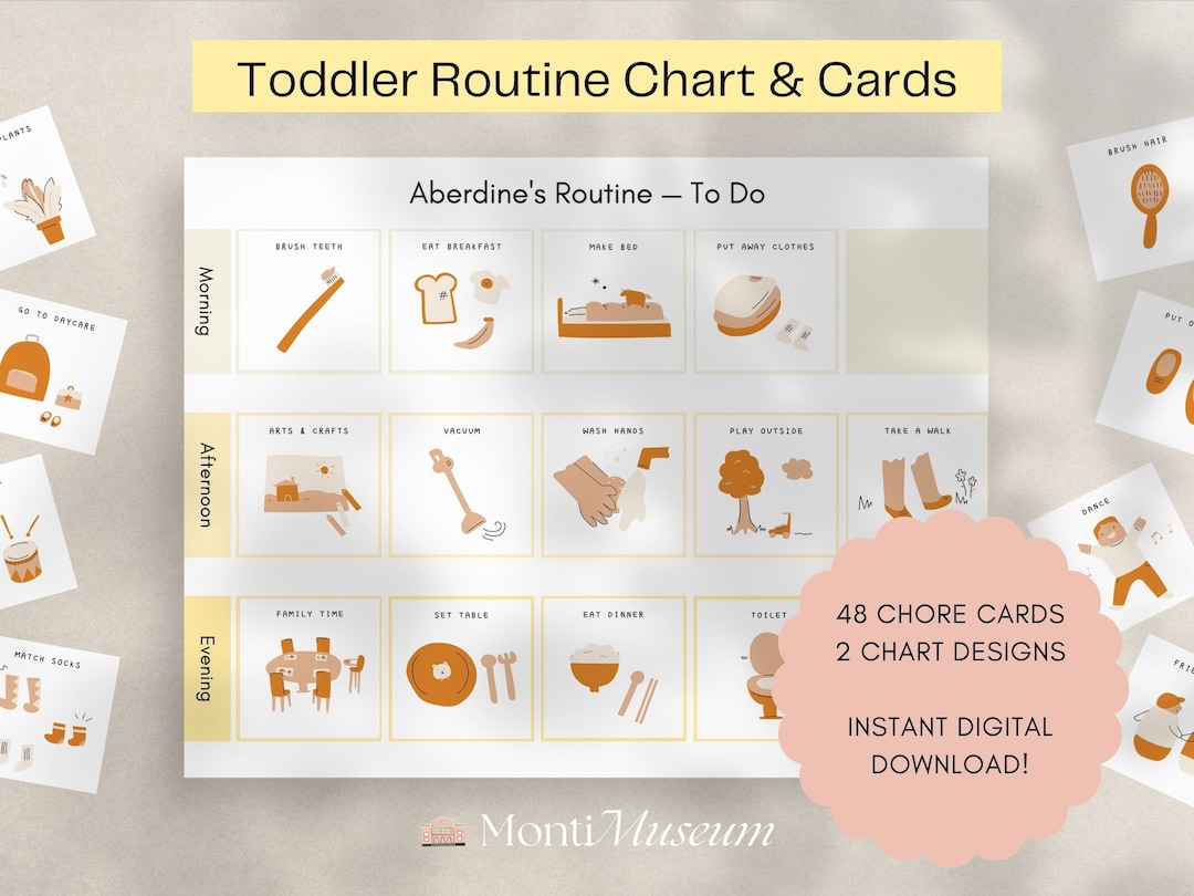 Montessori Chore Charts for Toddler, Printable Visual Schedules ...