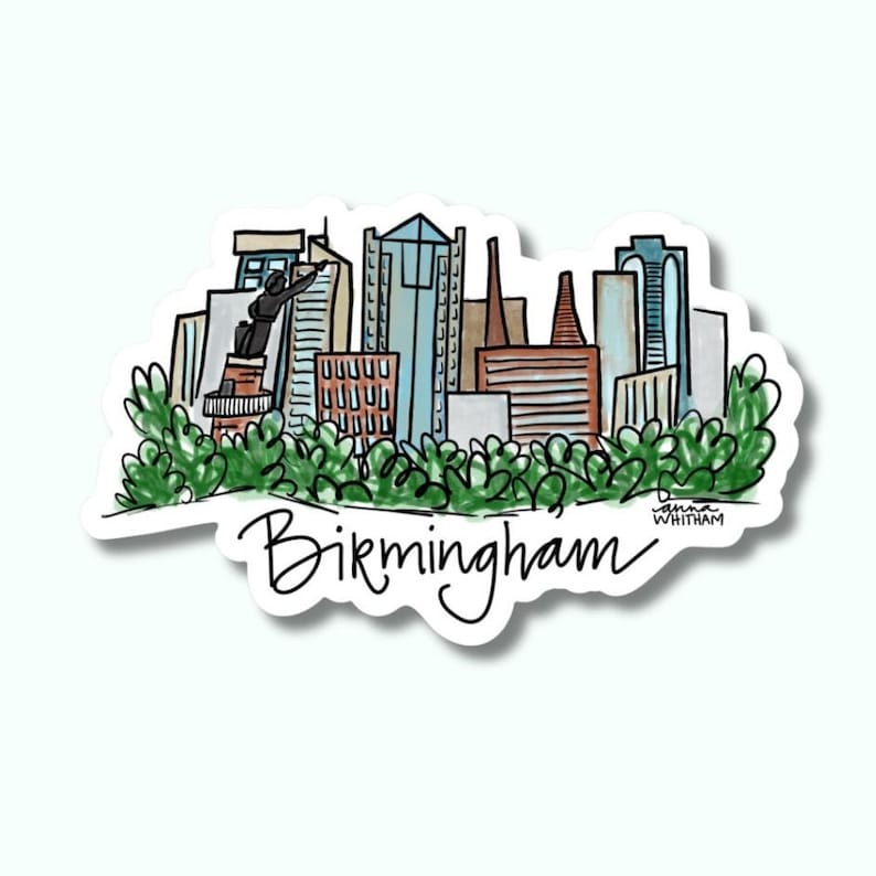 Birmingham Skyline Vinyl Sticker: Decorative Cityscape Decal - Etsy