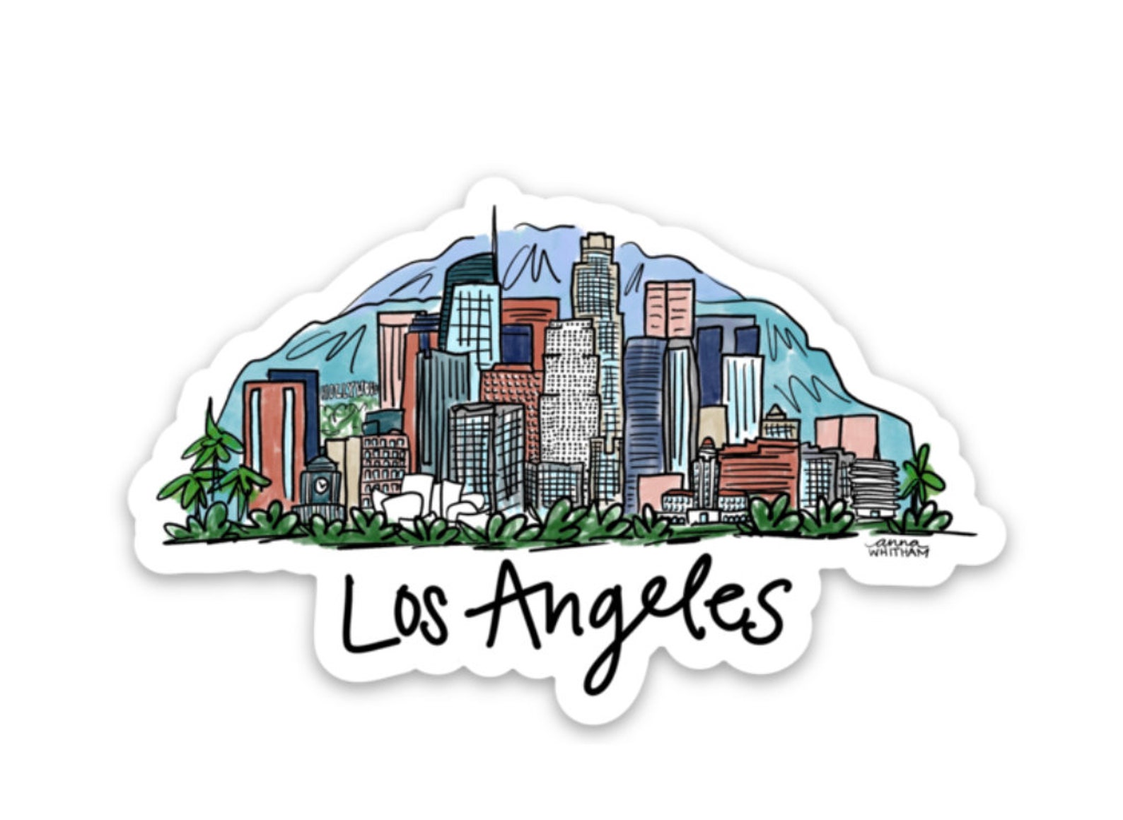 Los Angeles Skyline Sticker: Fun Cityscape Souvenir - Etsy