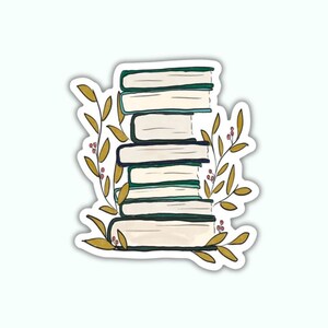 Stack of Books Sticker | Decorative Sticker | Fun | Cute Vinyl Sticker ...