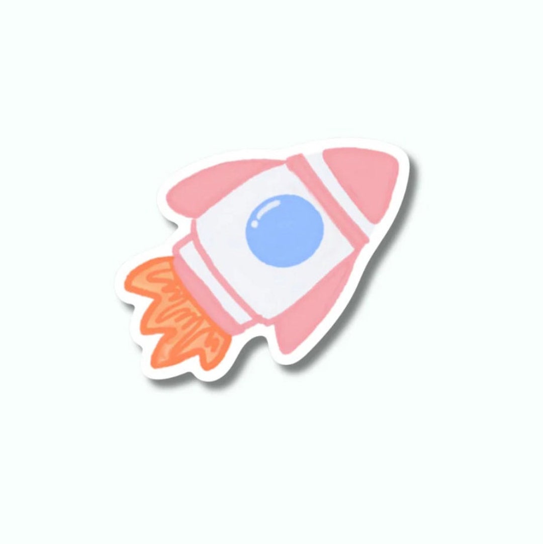 Spaceship Rocket Sticker | Decorative Sticker | Fun | Cute Vinyl ...