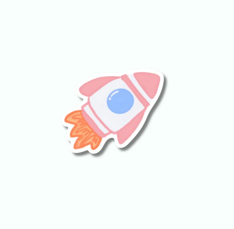 Spaceship Rocket Sticker | Decorative Sticker | Fun | Cute Vinyl ...